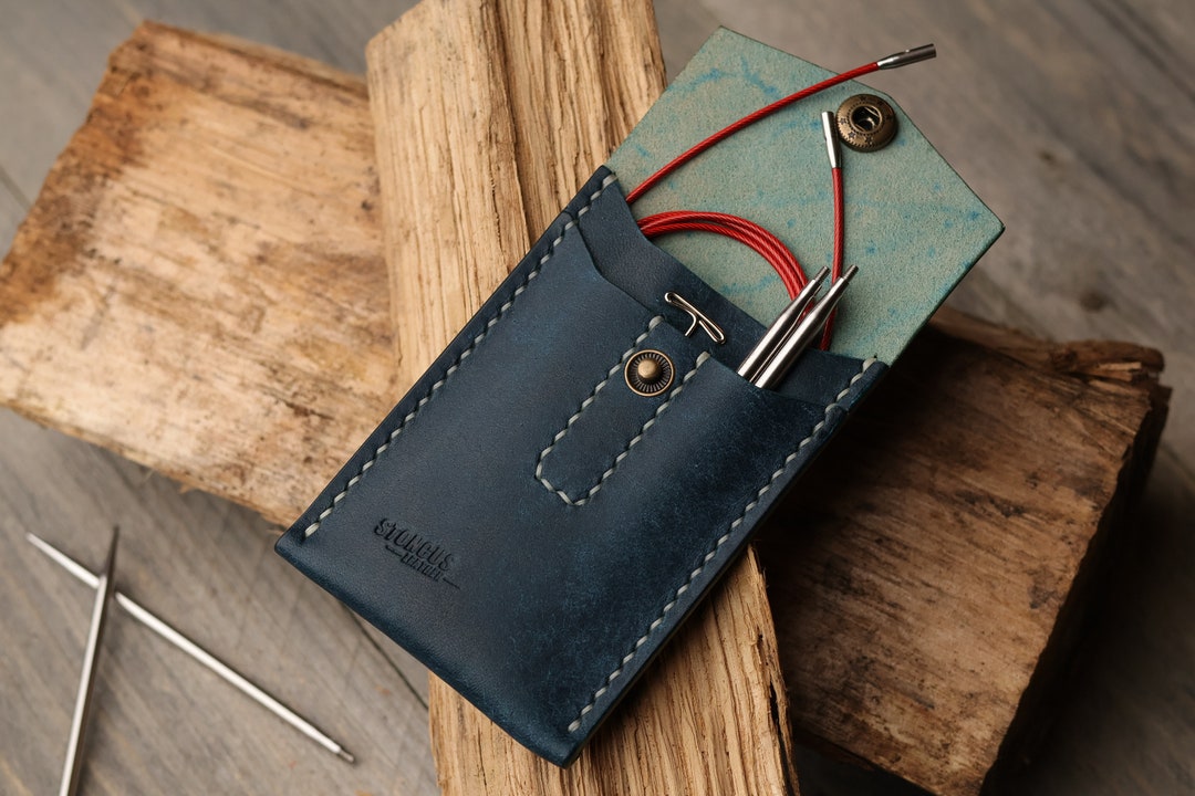 Leather Needle Case, Knitting Needle Case Holder, Knitting Needle DPN ...