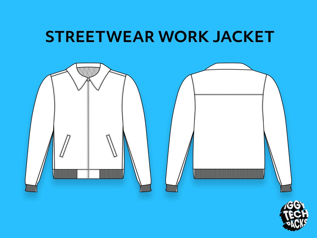 Streetwear Work Jacket Vector Downloadable File for Adobe Illustrator ...