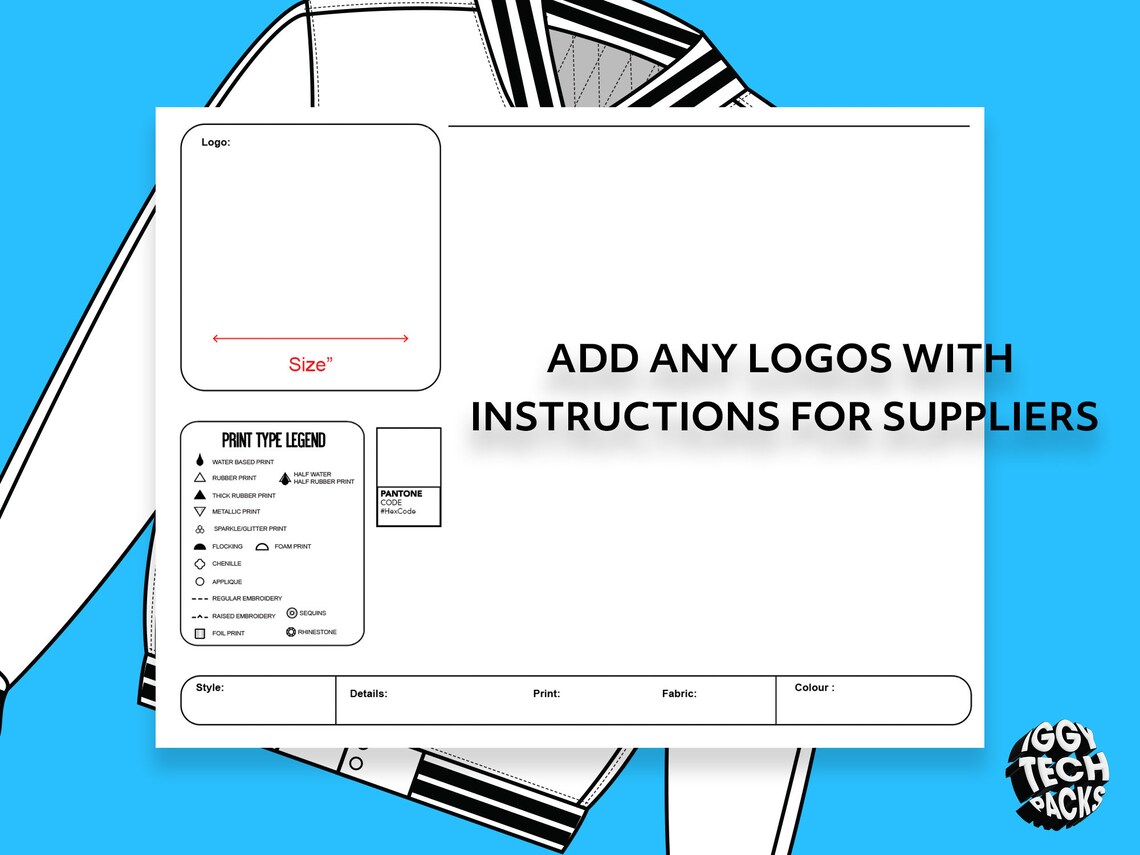 Varsity Jacket Tech Pack | Letterman Bomber Template | Fashion Flat ...