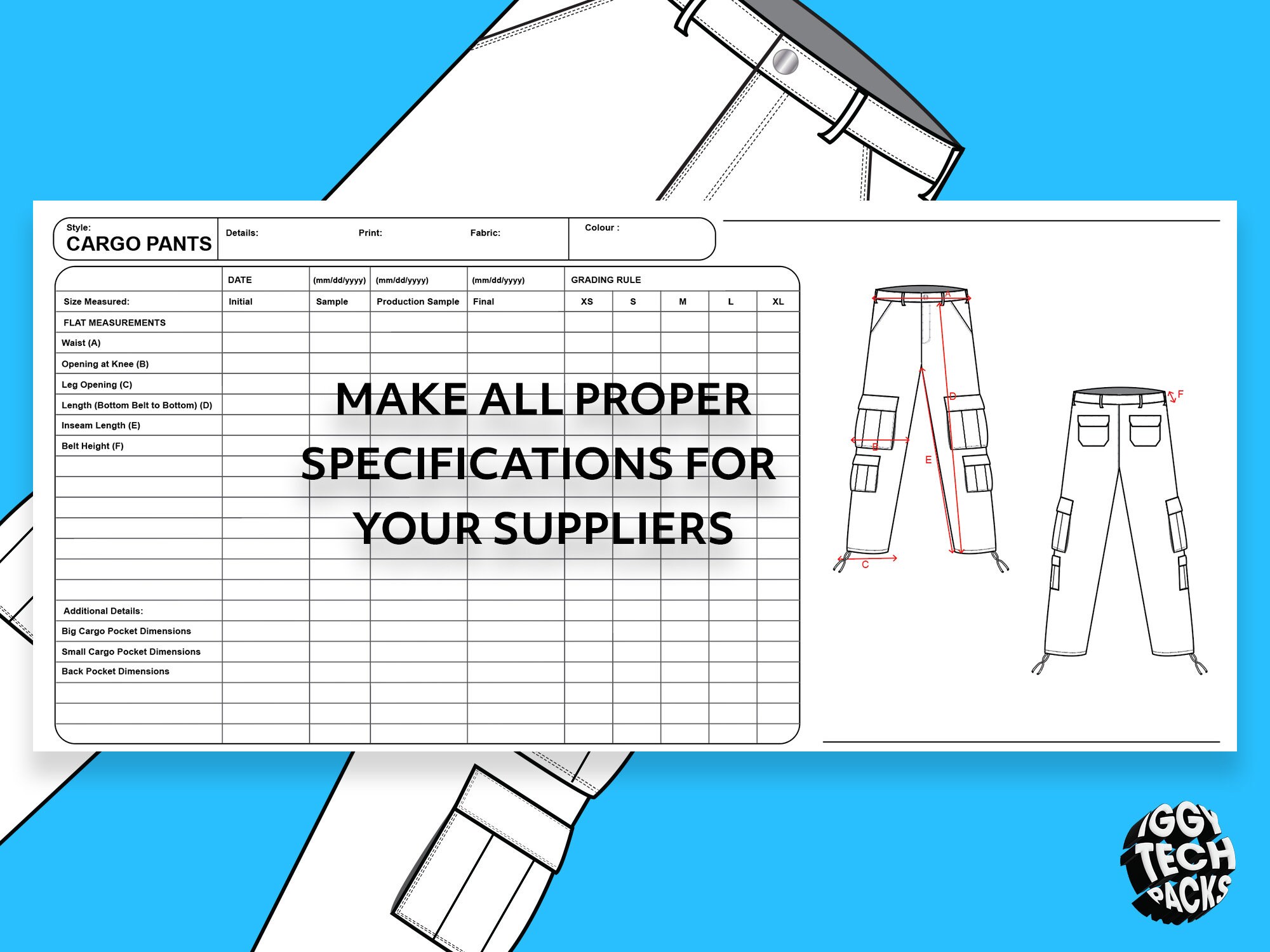 Streetwear Cargo Pants Vector Downloadable File for Adobe Illustrator ...