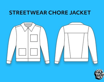 Varsity Jacket Tech Pack | Letterman Bomber Template | Fashion Flat ...
