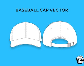 Baseball Cap Mockup Vector Illustrator Template - Etsy