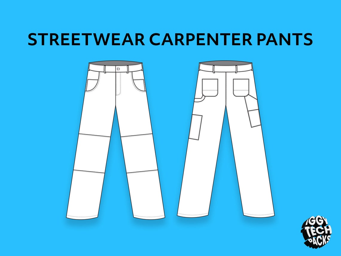 Streetwear Carpenter Work Pants Vector Downloadable File for Adobe ...