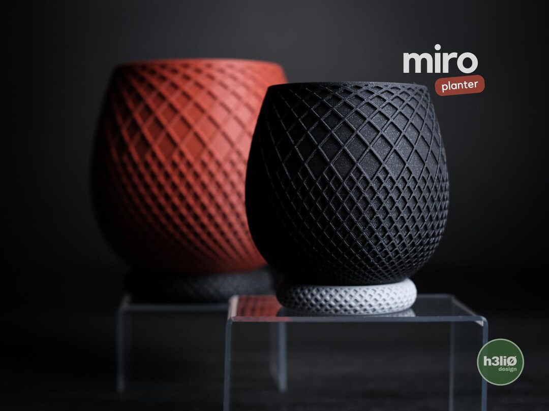 Miro · Planter. 3D Printed Pot With Drainage Tray, Sculptural Indoor ...