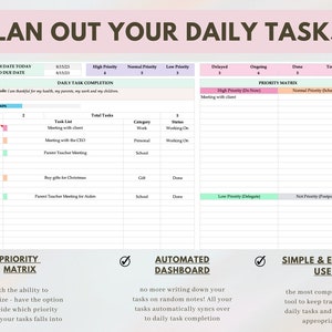 To Do List Excel Spreadsheet Task Tracker Google Sheet Task Planner ...