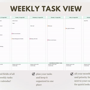 Excel to Do List Spreadsheet Task Tracker Google Sheet Task Manager ...