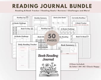 Book Reading Journal Reading Planner Bundle Book Tracker Reading ...
