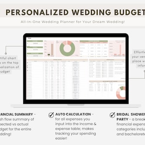Wedding Planner Google Excel Spreadsheet Budget Tracker Wedding ...