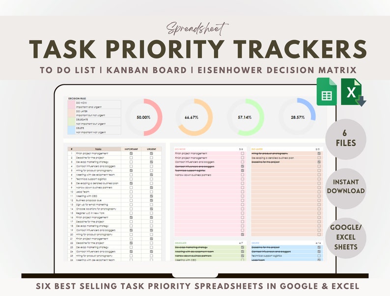 Task Priority Tracker Excel Google Eisenhower Matrix Spreadsheet to Do ... Task Priority Tracker Excel Google Eisenhower Matrix Spreadsheet to Do ...