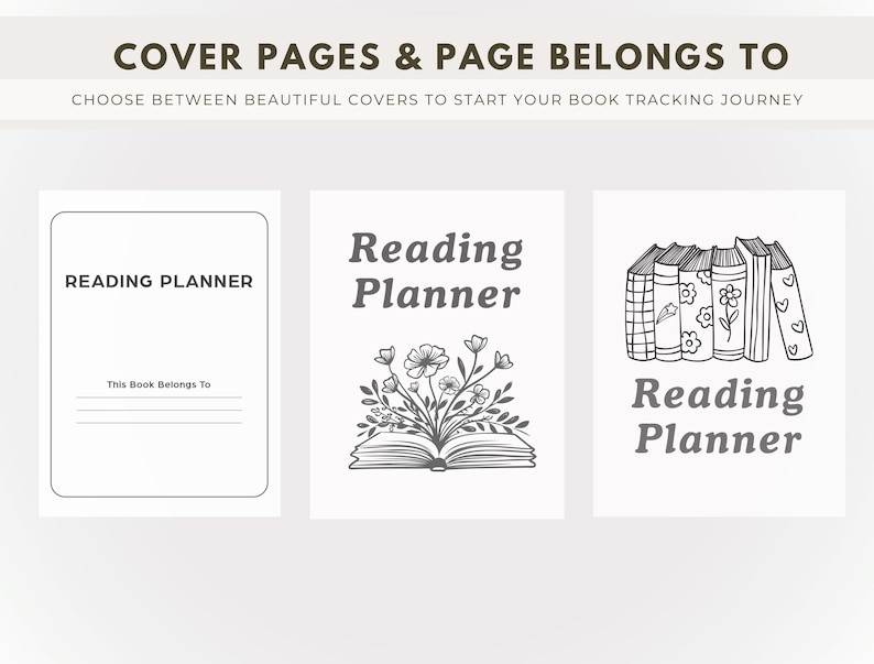 Book Reading Planner Bundle PRINTABLE Book Journal Monthly Yearly ...