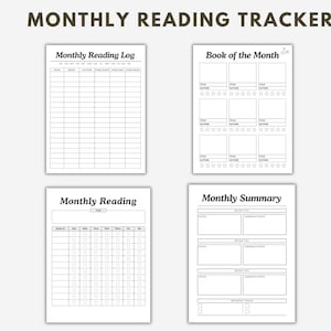 Book Reading Planner Bundle PRINTABLE Book Journal Monthly Yearly ...