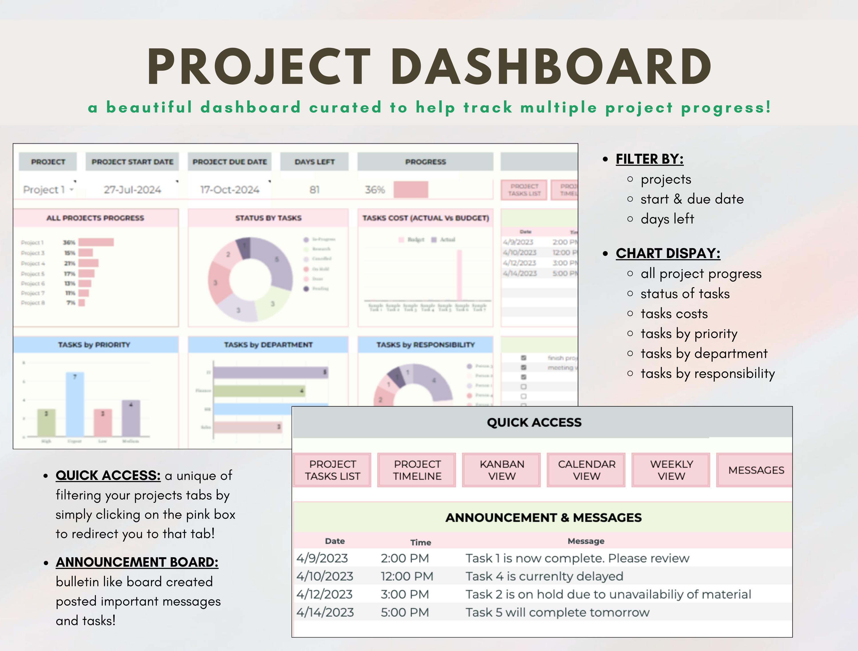 Project Management Excel Google Spreadsheet Multi Project Planning Tool ...