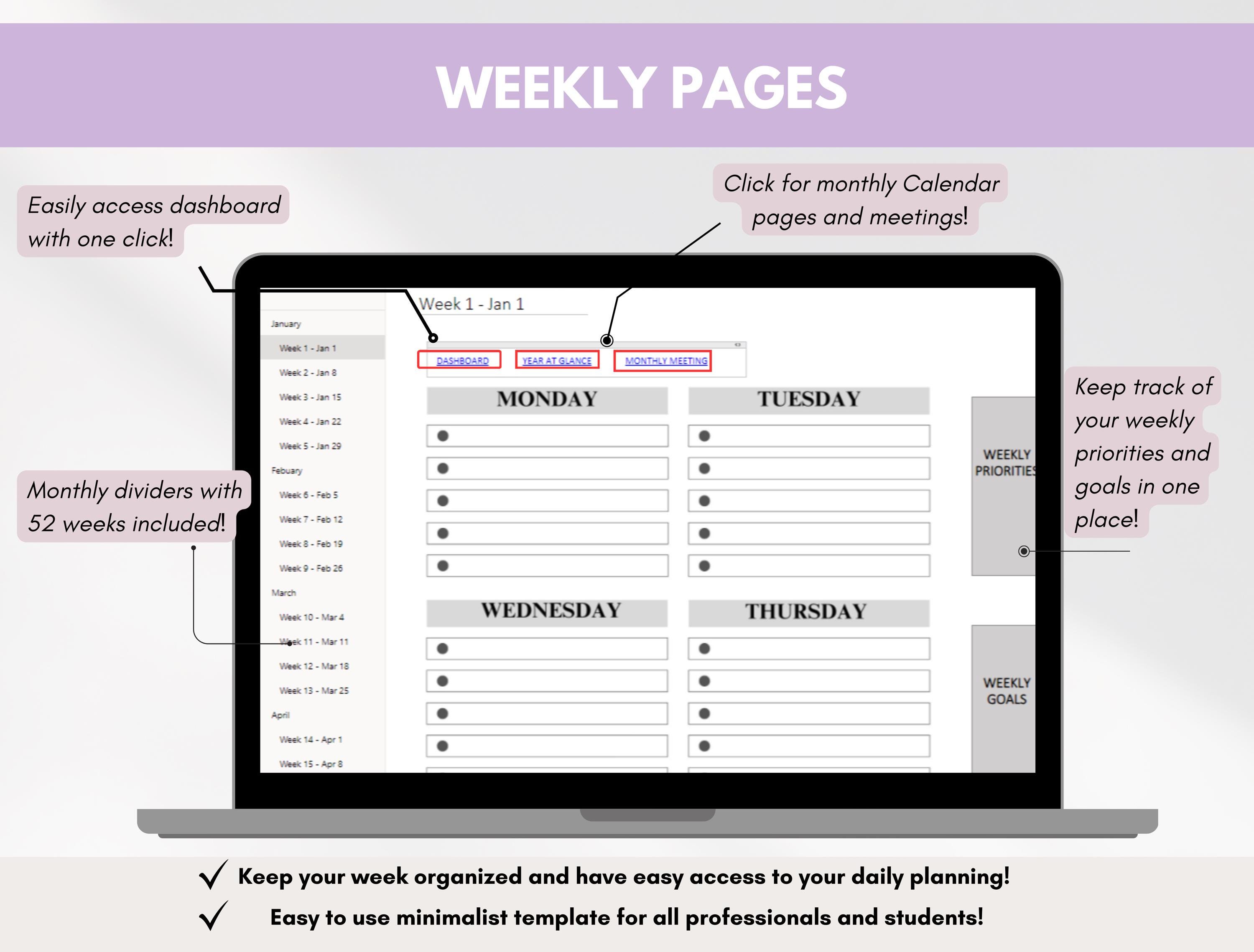Planificador de OneNote para el trabajo, plantilla profesional de ...