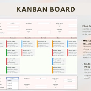 Multi Project Tracker Excel, Project Management Tool, Productivity ...