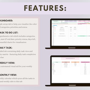 Excel to Do List Task Tracker Google Sheets Digital Daily Weekly ...