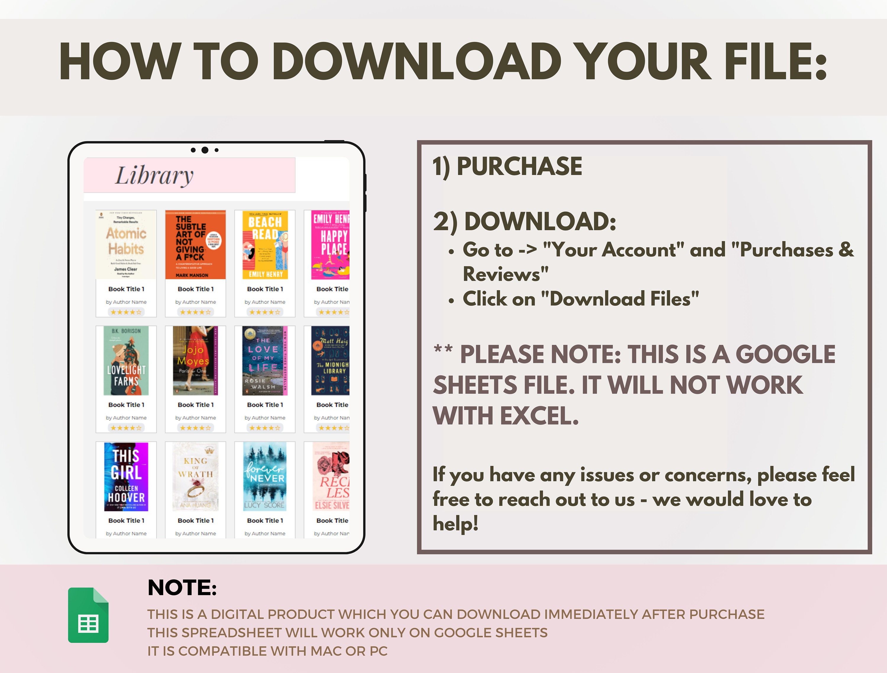 Book & Reading List Tracker Google Excel Spreadsheet Series Tracker ...
