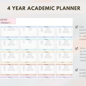 Assignment Tracker Student Homework Planner Google Sheets Excel 2024 ...