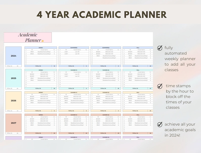 Student Assignment Tracker Google Sheet Daily Weekly Academic Planner ...