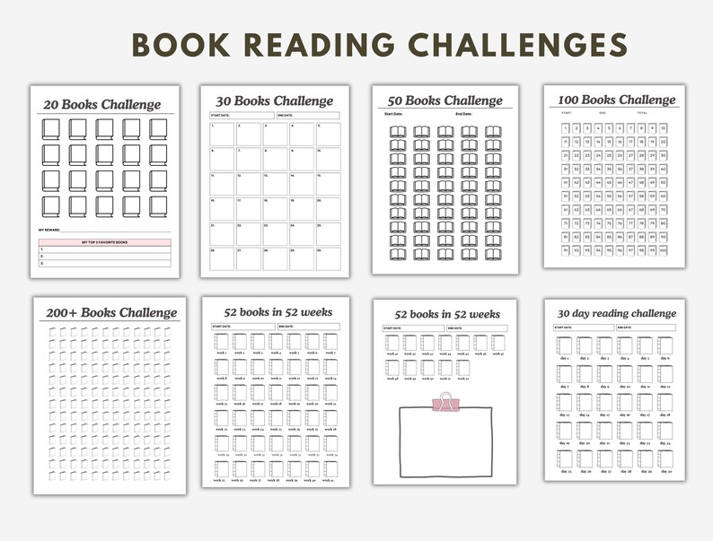 Book Reading Journal Reading Planner Bundle Book Tracker Printable ...