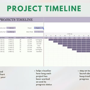 Project Tracker Template Google Sheets Project Management Planner Excel Spreadsheet Project ...
