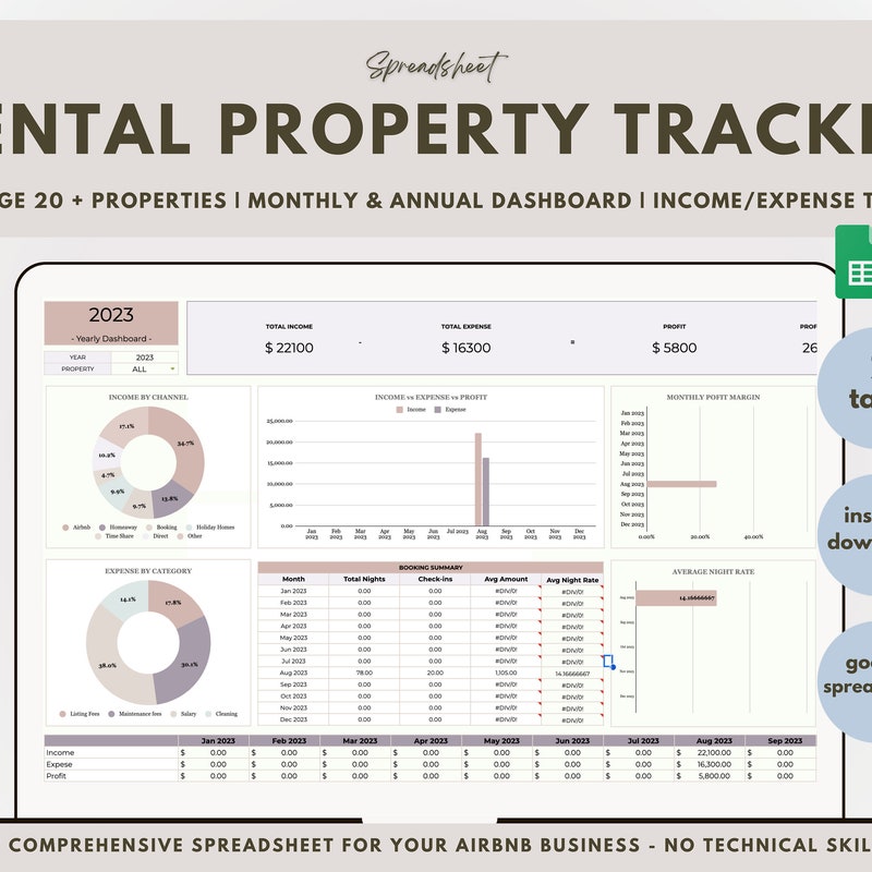 Airbnb Spreadsheet - Etsy