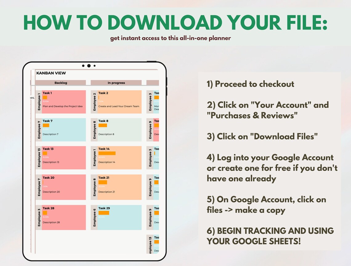 Kanban Board Excel Task Tracker Spreadsheet Priority Matrix Template ...