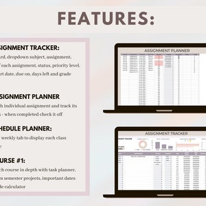 Assignment Tracker Student Homework Planner Google Sheets Excel 2024 ...