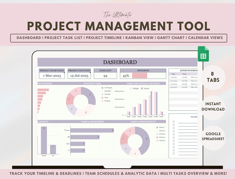 Project Management Dashboard Excel Project Management Spreadsheet ...