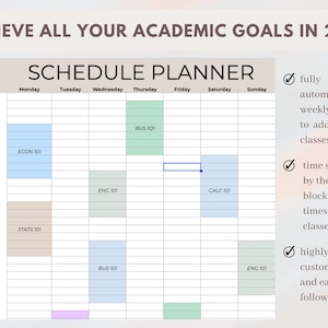 Assignment Tracker Student Homework Planner Google Sheets Excel 2024 ...