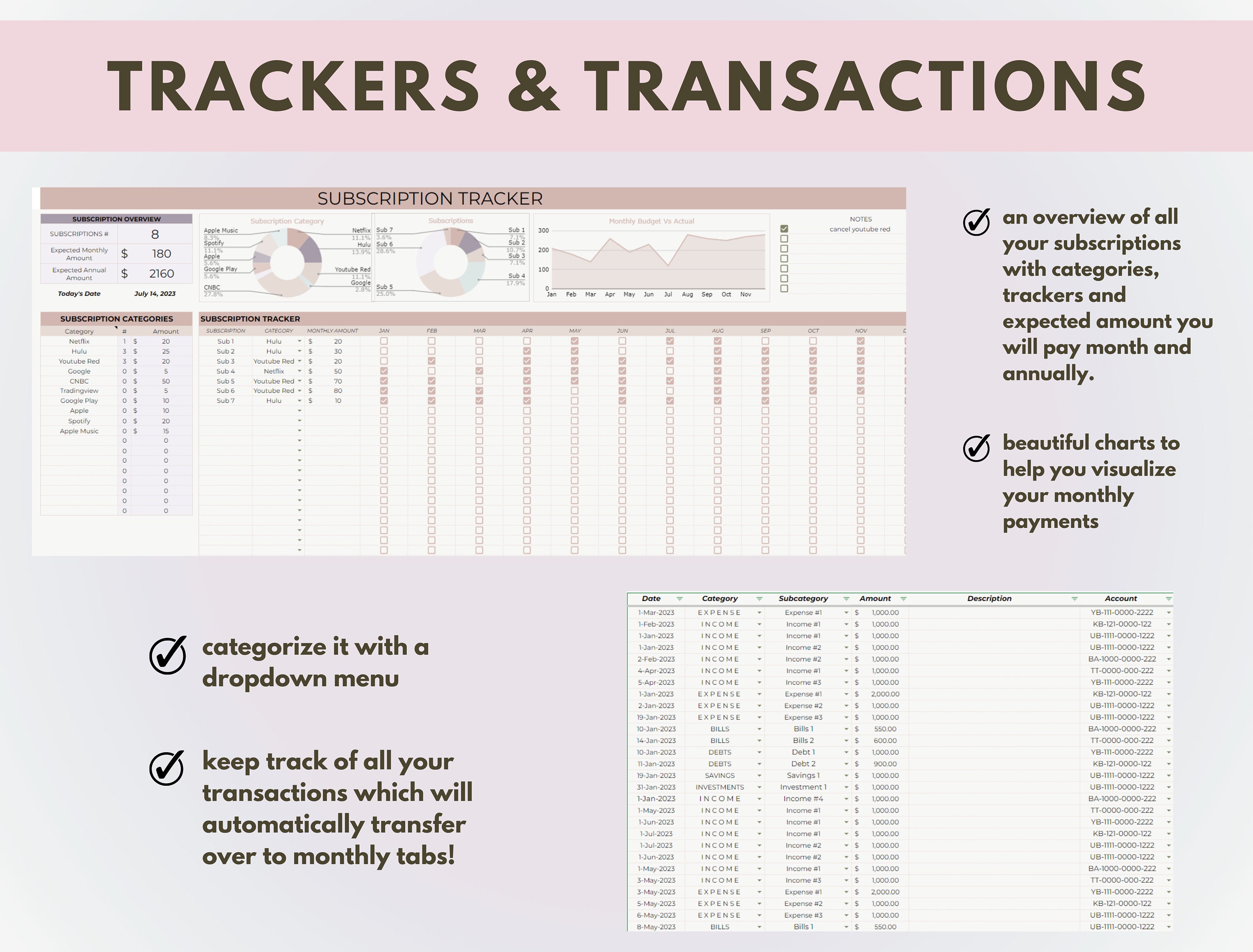 Family Couples Budget Excel Spreadsheet Monthly Biweekly Annual Budget ...