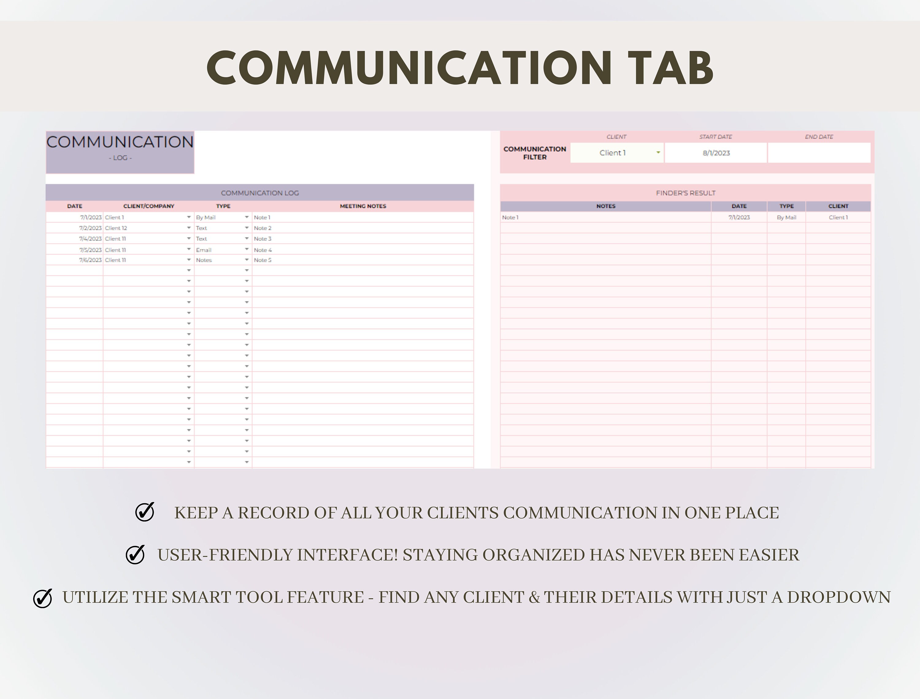 Client Tracker Spreadsheet for Small Business Planner Invoice Template ...