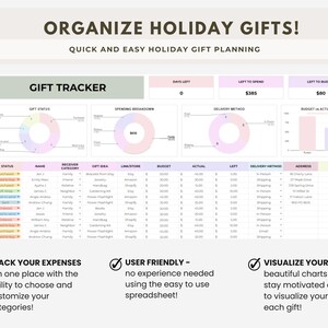 Christmas Gift Tracker Google Excel Spreadsheet, Christmas Budget ...