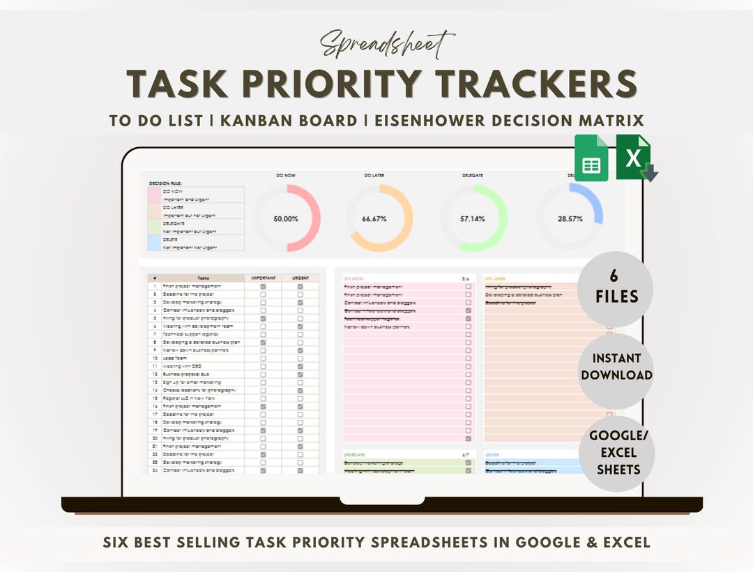 Task Priority Tracker Excel Google Eisenhower Matrix Spreadsheet to Do ... Task Priority Tracker Excel Google Eisenhower Matrix Spreadsheet to Do ...