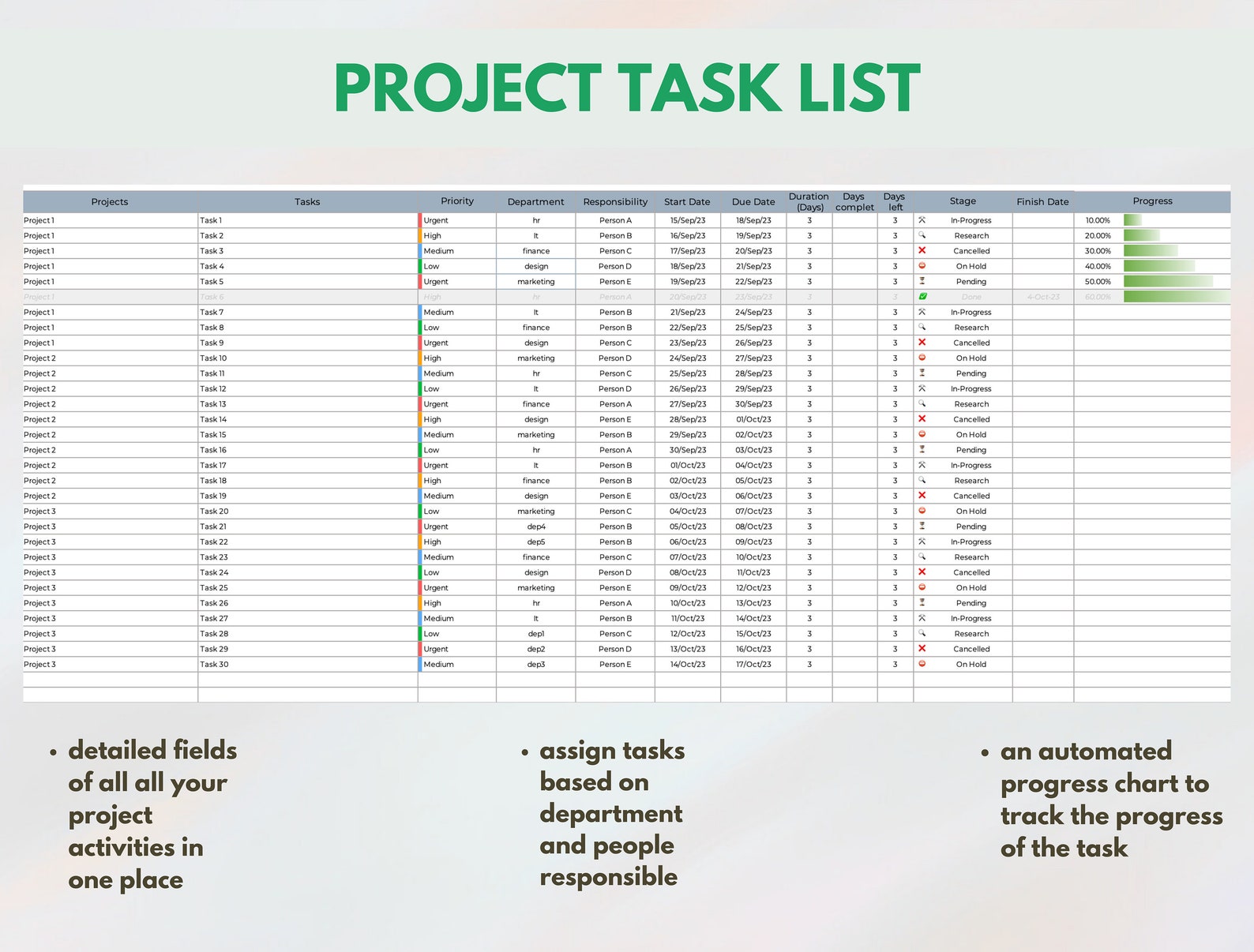 Project Management Google Sheets Project Management Template Excel ...
