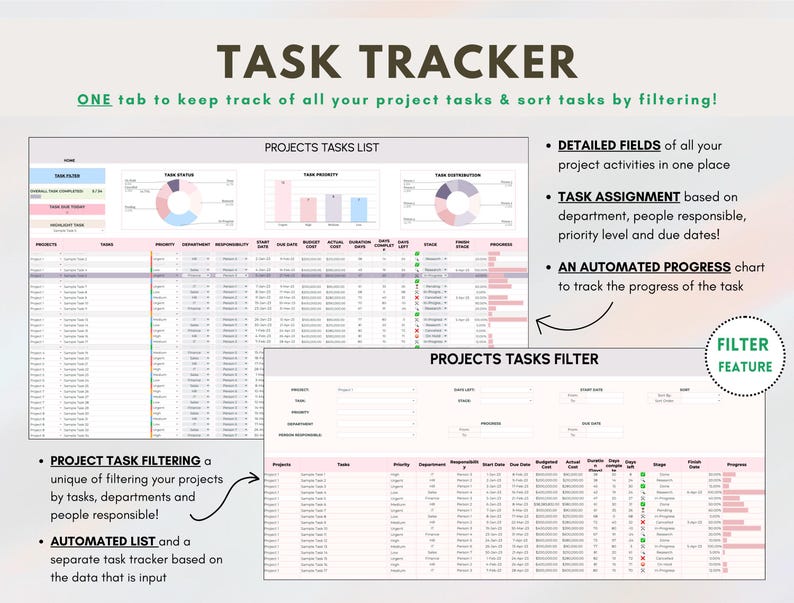 Project Management Excel Google Spreadsheet Multi Project Planning Tool ...