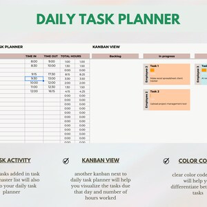 Kanban Board Excel Task Tracker Spreadsheet Priority Matrix Template ...