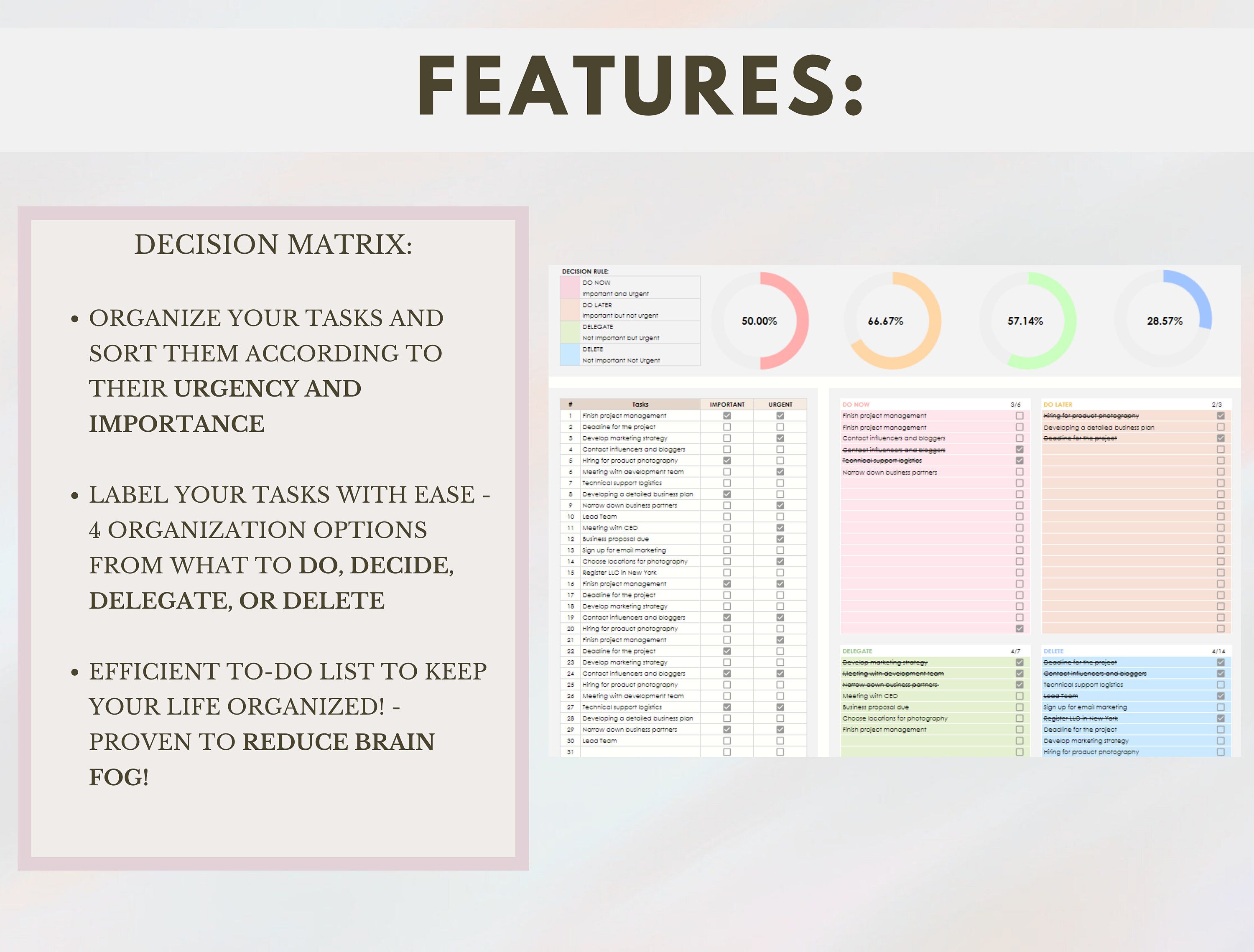 Task Priority Tracker Excel Decision Matrix Google Sheets Template Daily Priority Planner ...