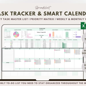 To-do List Template Spreadsheet Task Tracker Google Sheet Digital ...