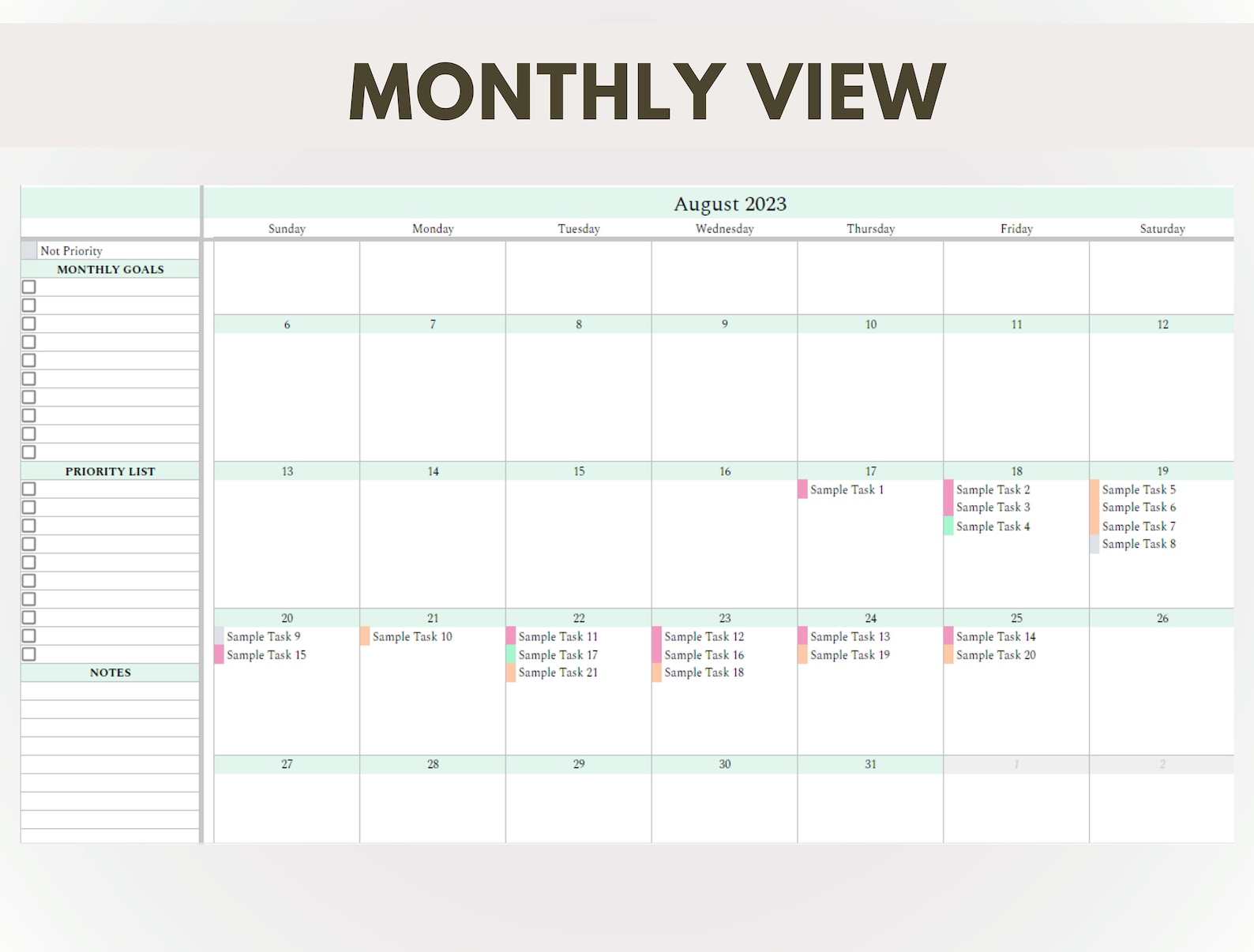 To-do List Template Spreadsheet Task Tracker Google Sheet Digital ...
