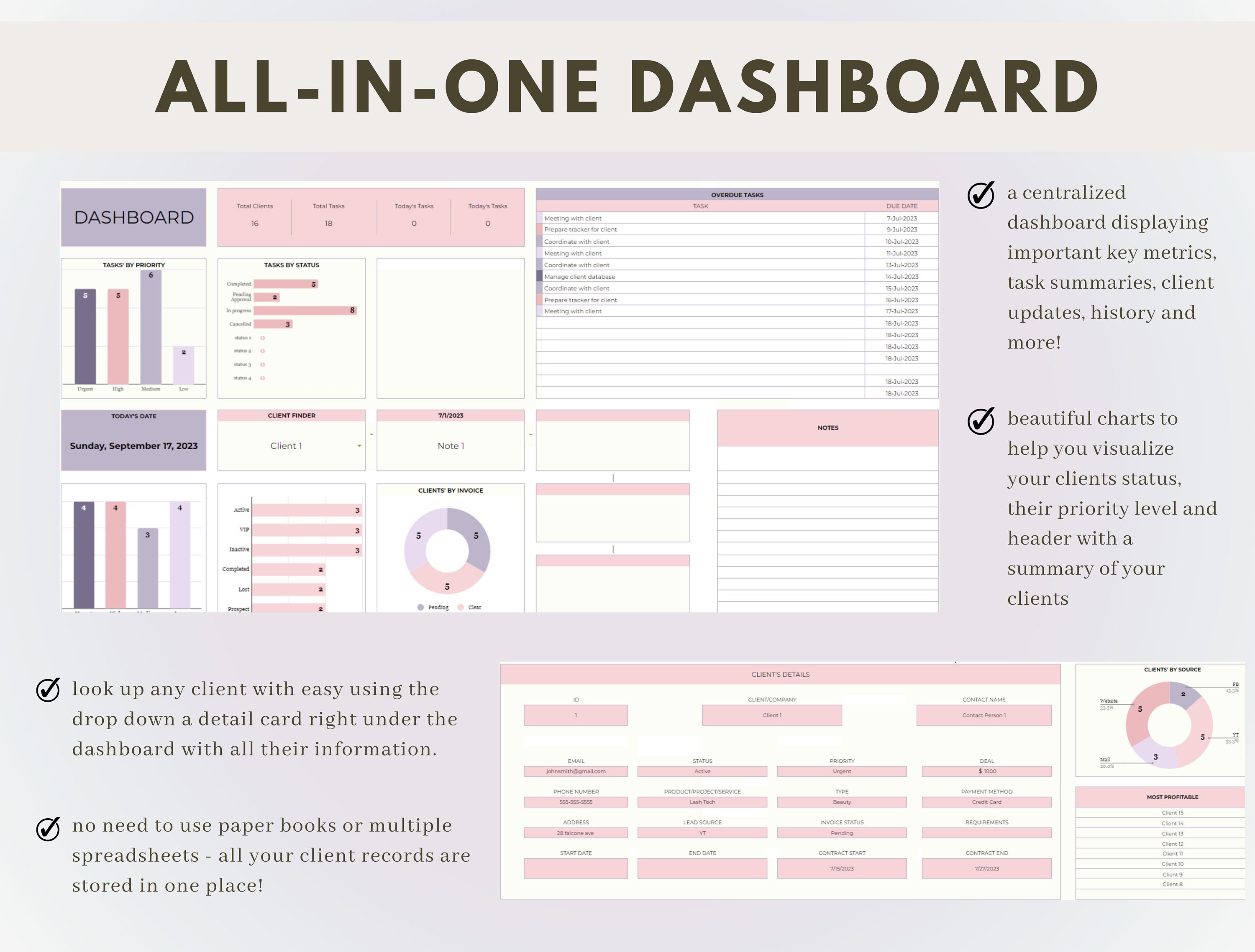 Client Tracker Spreadsheet for Small Business Planner Invoice Template ...