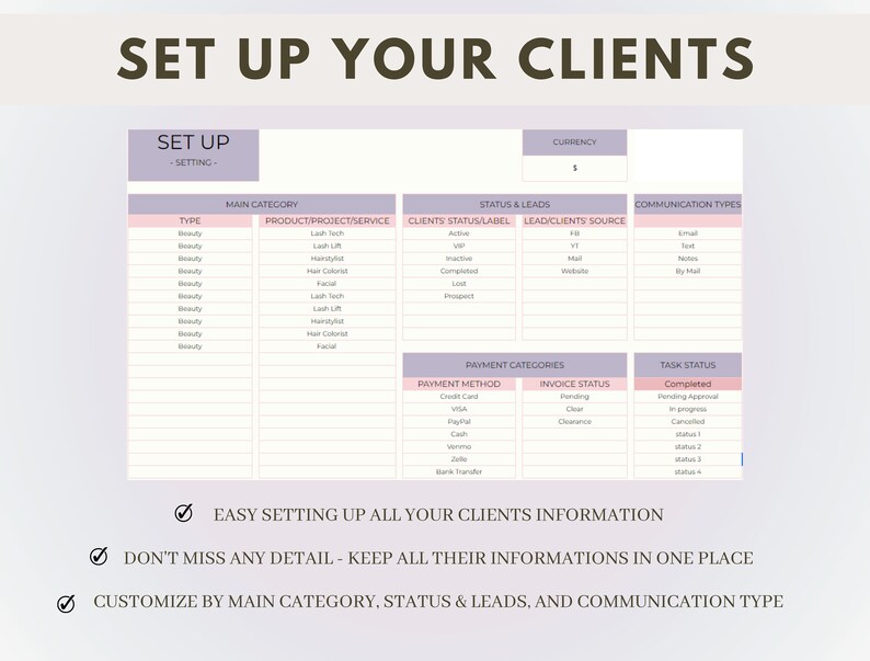 Client Tracker Spreadsheet for Small Business Planner Invoice Template ...