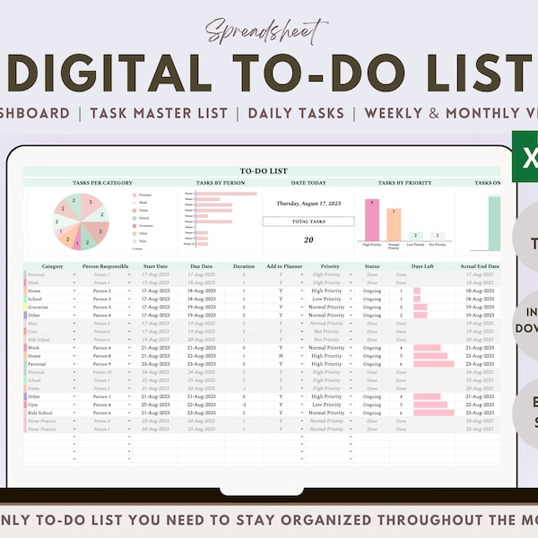 Multi Project Tracker Excel, Project Management Tool, Productivity ...
