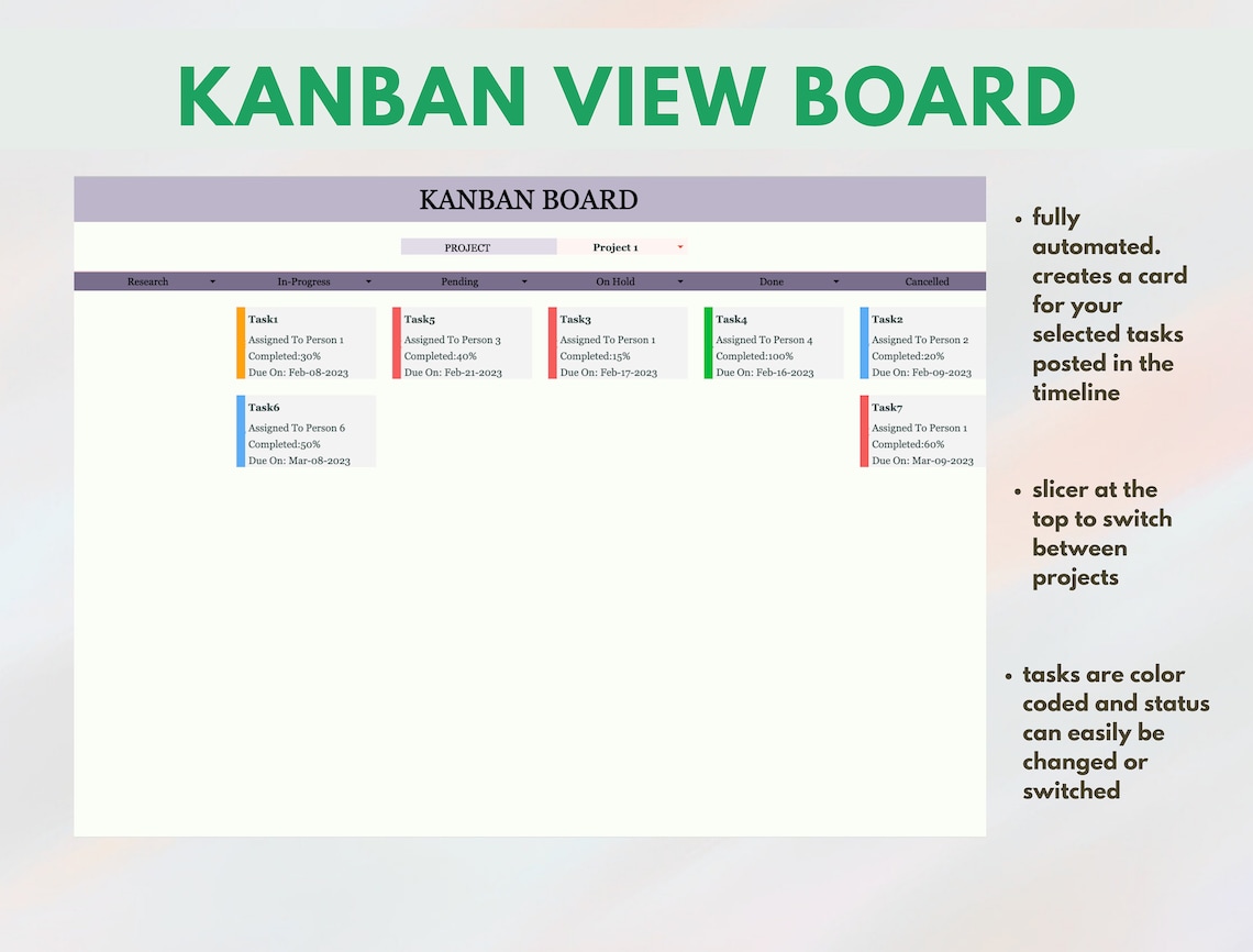Multi Project Tracker Excel, Project Management Tool, Productivity ...