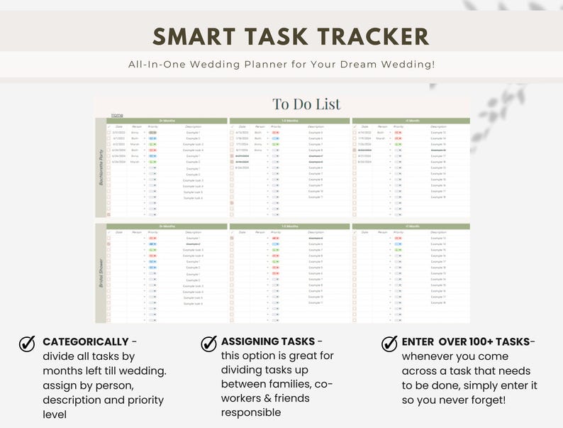 Wedding Planner Google Excel Spreadsheet Budget Tracker Wedding ...