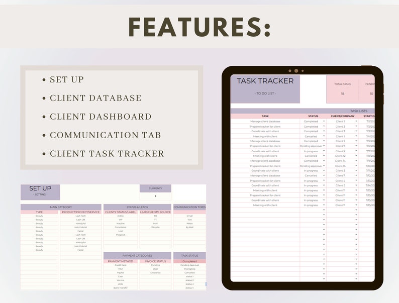 Client Tracker Spreadsheet for Small Business Planner Invoice Template ...