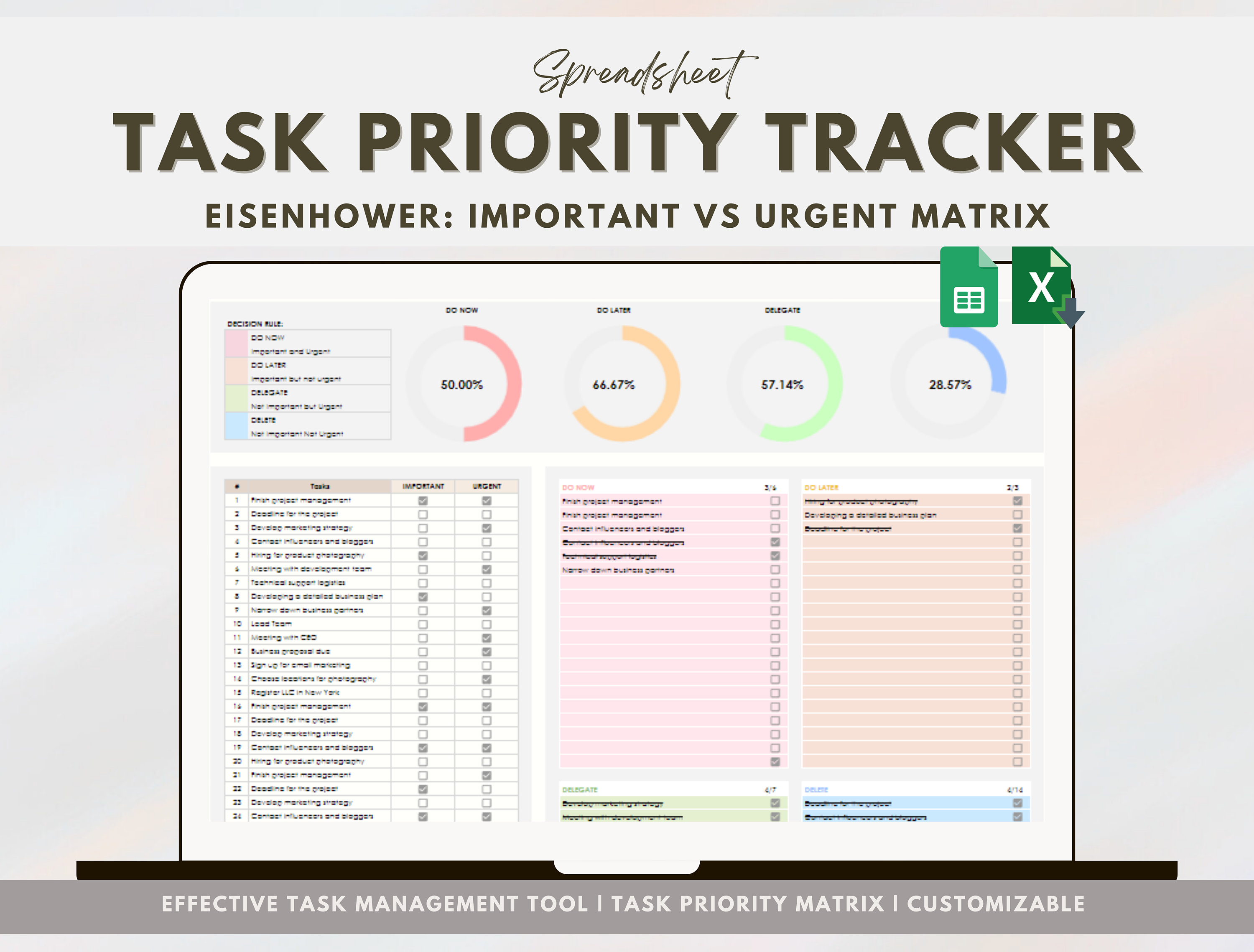 Task Priority Tracker Excel Decision Matrix Google Sheets Template ...