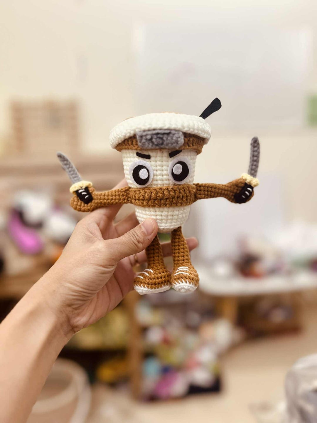 Handmade Crochet Cappuccino Assassino Amigurumi Plush, Epic Coffee ...