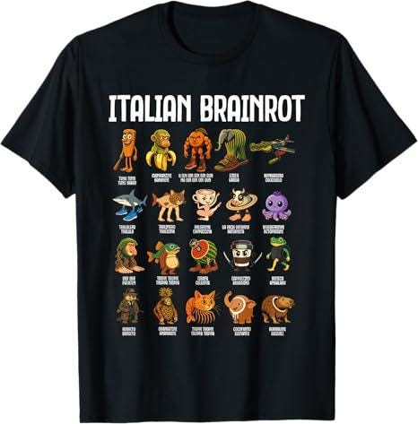 Italian Brain Rot Italian Brainrot Funny Memes T-shirt, Brain Rot Kid T ...