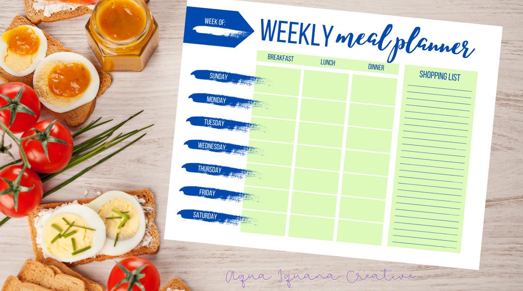 Weekly Meal Planner | Meal Planner | Printable Planner | Editable and ...