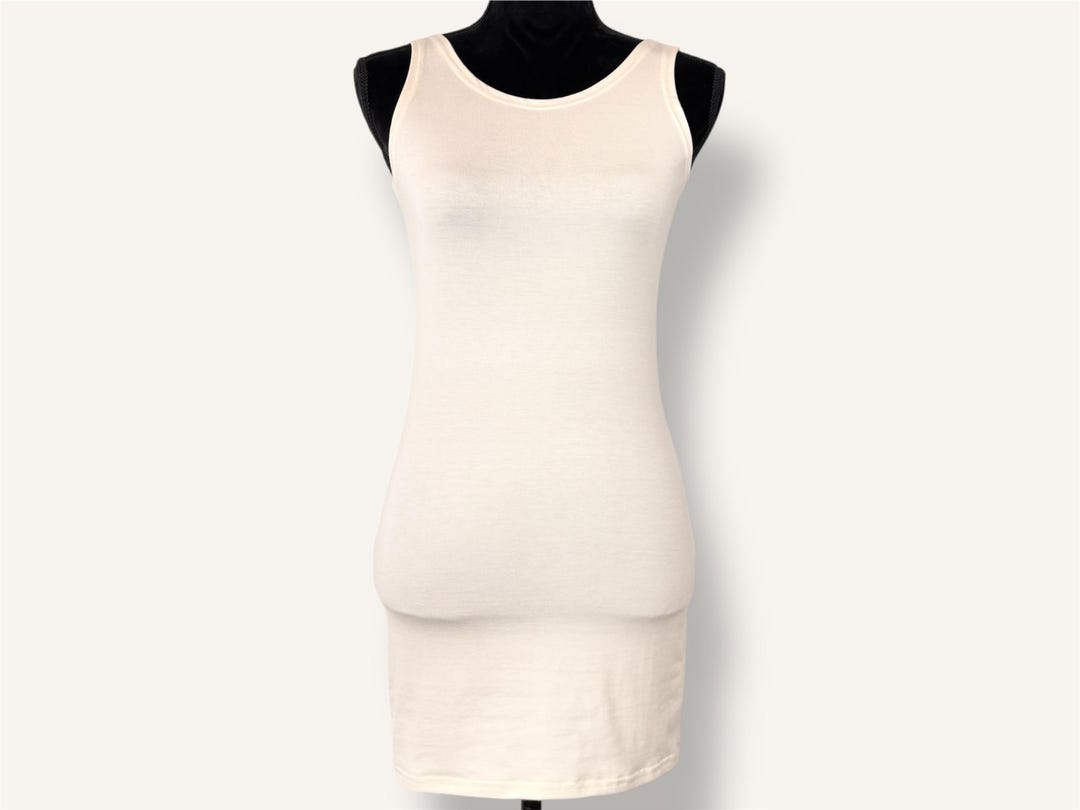 Thigh Length Tank Top Layering Modest Tank Tunic Length Basic Women’s ...
